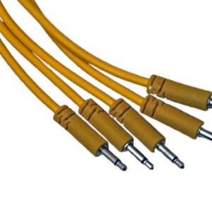 Starving Students Music Supplies Luigi's Modular Supply Spaghetti Eurorack Patch Cables - Package of 5 Gold/Orange Cables, 6" (15 cm)