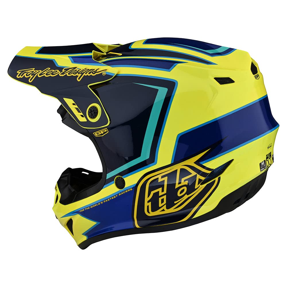 Troy Lee Designs GP Mono Youth Motocross Helmet- Full Face Offroad Motocross Motorcycle Dirt Bike ATV Powersports Dual Sport Racing Helmet - Boys Girls Kids (Yellow, LG)