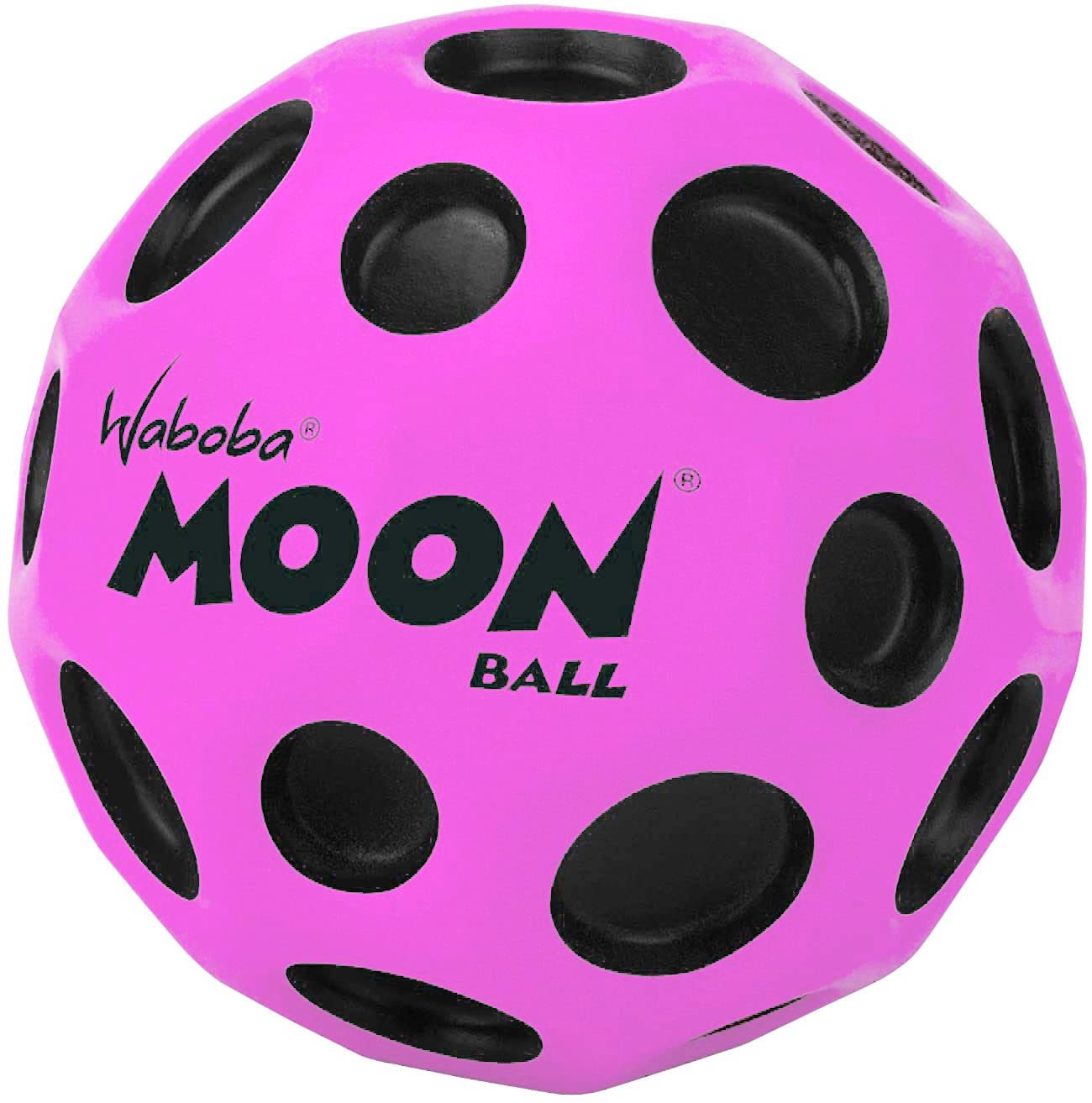 Waboba Moon Ball - Bounces Out of This World - Original Patented Design - Craters Make Pop Sounds - Easy to Grip - Color Pink