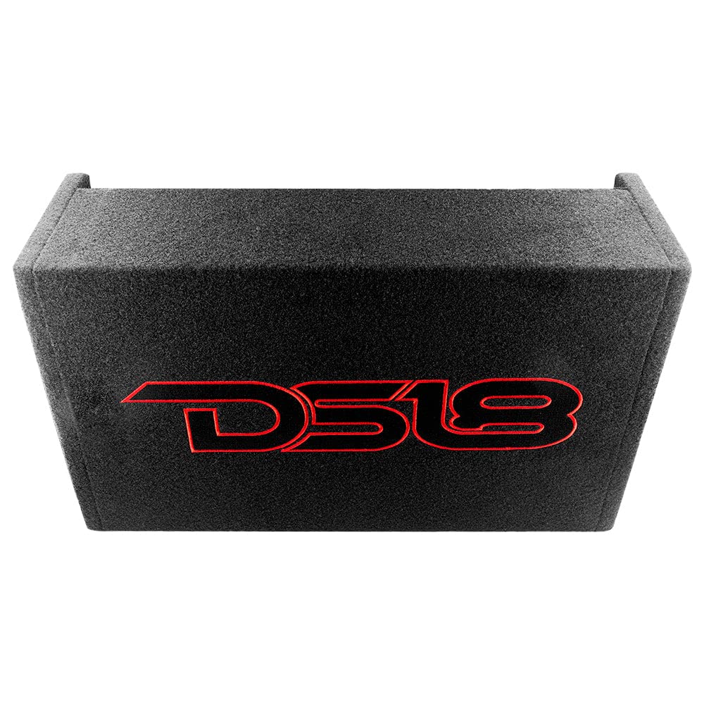 DS18 EN-DF10 10" Shallow Thin Subwoofer Enclosure Down-Firing Compact Sealed Design for Car Trucks 600 Watts Black