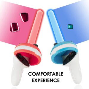 Geekria Dual Handles Grips Lightsabers Compatible With VR Meta Q2 Controller Beat Saber Games Accessories Virtual Reality Game Saber Enhanced Beat Saber Gaming Experience