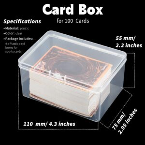 Vicenpal Playing Deck Card Storage Box Plastic Card Boxes Compatible with 100 Mtg Holder Storage Case 4.3 x 2.95 x 2.2 Inches Organizer Snap Closed for Trading Card Games Card Collector