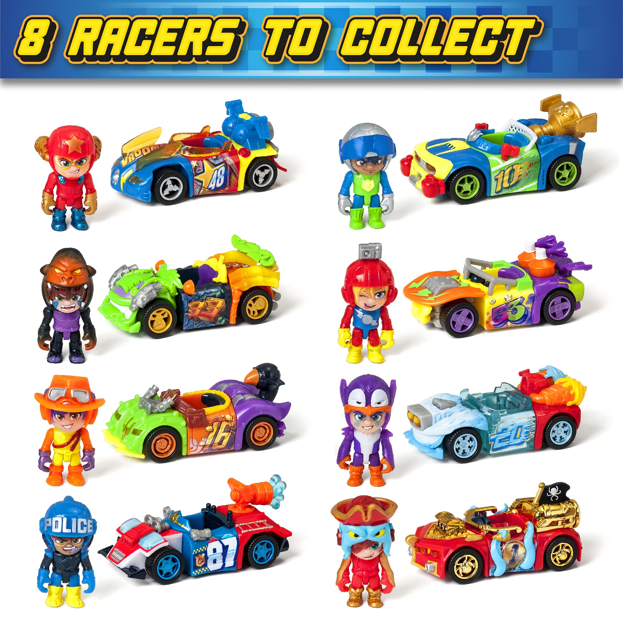 T-Racers 8431618020524 2 Series 2 – Surprise Driver. Build, Mix and Race Car can be Taken Apart and All Parts are Interchangeable. Includes The Complete Collection, Multicoloured, One Size