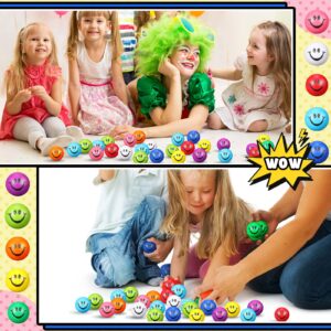 100 Pcs Mini Smile Face Stress Balls 1.57 Inch Colored Stress Balls in Bulk Soft Foam Funny Face Ball Small Stress Relief Balls for Teens Adults Finger Exercise School Carnival Reward Party Bag Gift