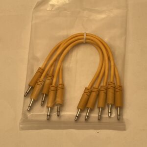 Starving Students Music Supplies Luigi's Modular Supply Spaghetti Eurorack Patch Cables - Package of 5 Gold/Orange Cables, 6" (15 cm)