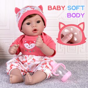 Aori Lifelike Reborn Baby Doll- 18 inch Realistic Newborn Baby Dolls, Real Life Baby Girl Dolls