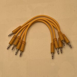 Starving Students Music Supplies Luigi's Modular Supply Spaghetti Eurorack Patch Cables - Package of 5 Gold/Orange Cables, 6" (15 cm)