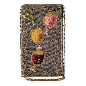 mary frances wine pairing beaded crossbody phone bag, multi