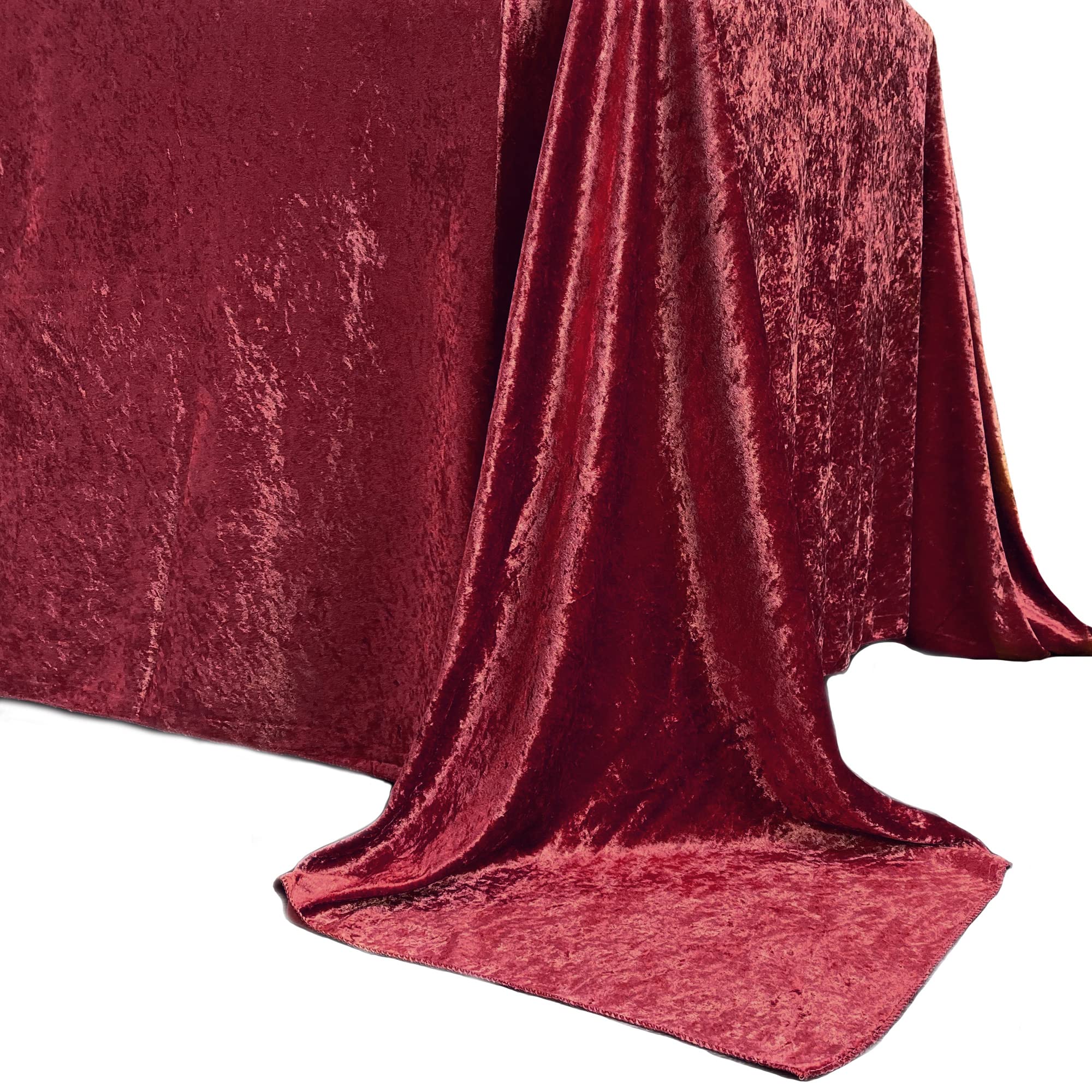 YOUR CHAIR COVERS - 90 x 132 Inch Rectangular Crushed Velvet Tablecloth for 6 ft. Rectangular Tables Wedding, Party, Dining, Banquet and Events - Burgundy