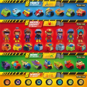 T-Racers 8431618020524 2 Series 2 – Surprise Driver. Build, Mix and Race Car can be Taken Apart and All Parts are Interchangeable. Includes The Complete Collection, Multicoloured, One Size