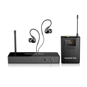 takstar wpm-300 uhf wireless in-ear monitor system 10 channels & bodypack monitoring, 164ft transmission distance in-earphone wireless monitoring system for stage, church, studio, musicians