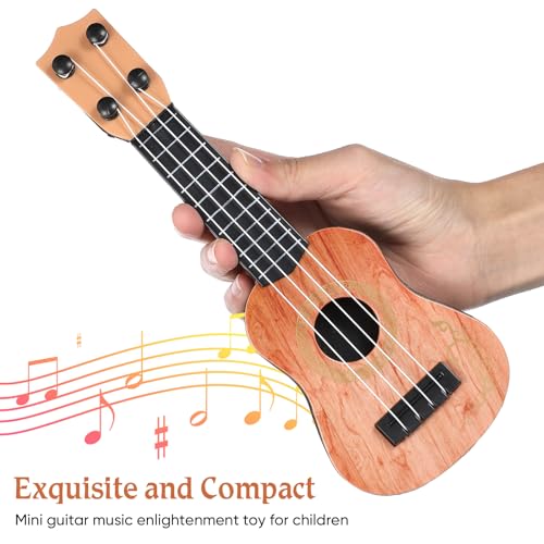 Kisangel 1pc Wooden Kids Ukulele Toy Toddler Guitar Classical Instrument Ukulele Musical Toy for Preschool Children ( Light Brown )