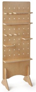 displays2go dandelion pegboard customizable shelf fixture, collapsible design, eco-friendly plywood material - natural (dbmpblg)