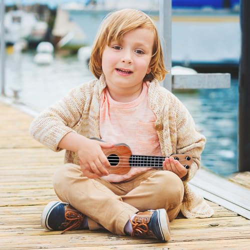 Kisangel 1pc Wooden Kids Ukulele Toy Toddler Guitar Classical Instrument Ukulele Musical Toy for Preschool Children ( Light Brown )