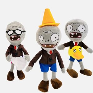 dyharnsty 3pcs plants vs zombies plush toys zombie sets,ducky zombie newspaper zombie & conehead zombie,soft figure doll plants vs zombies toys pvz plush 1 2 for birthday,party,halloween & christmas