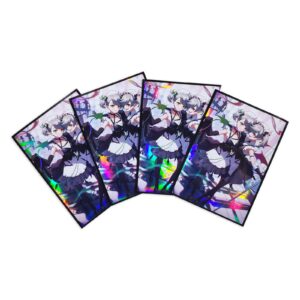 time walker labrynth servant arianna - 50ct holographic flashing, cute anime girls arts ,top loading trading card sleeves deck protector for yugioh/japanese sized cards 63x90mm (7)