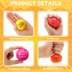 30 Pieces Motivational Stress Balls Colorful Foam Ball Quotes Stress Balls 1.97 Inch Inspirational Stress Relief Ball Hand Exercise Balls for Adults Girls Boys Party Favors Gifts, 6 Styles