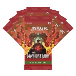 Magic The Gathering The Brothers War Gift Bundle | Foil Transformers Card, 1 Collector Booster, 8 Set Boosters, and Accessories