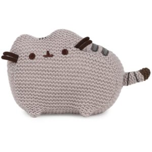 gund pusheen the cat knit plush, stuffed animal for ages 8 and up, gray, 6”