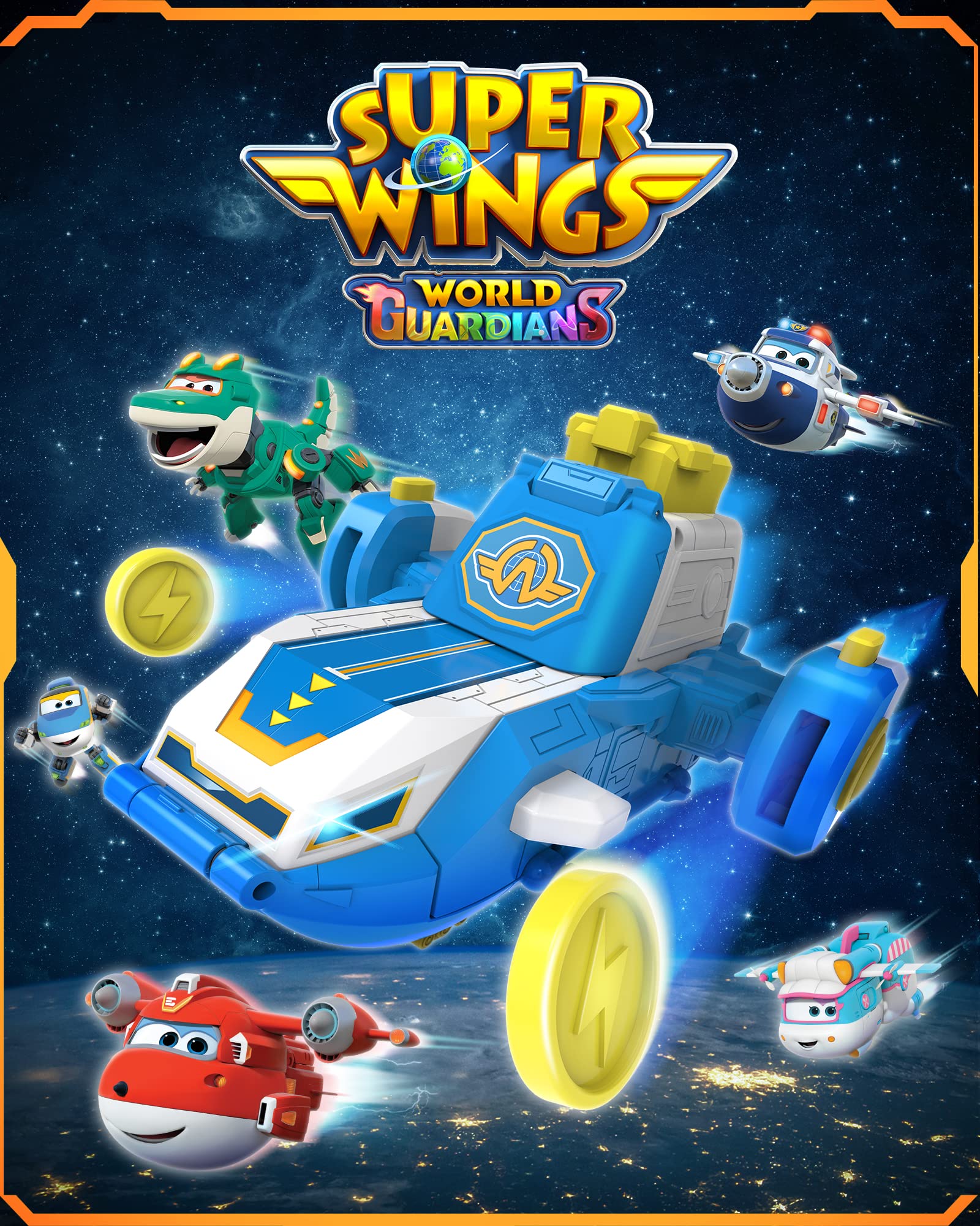 Super Wings Mini World Aircraft Playset, Includes 2" Transform-a-Bot Jett and Gold Coins & Parcels, Preschool Educational Learning Toys for Age 3+, Birthday Gifts for Kids