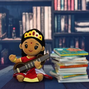 MODI TOYS Saraswati Devi Collection - Mantra Singing Plush Toys and Book | Ideal for Newborns, Infants, Toddlers, Grandparents | Best for Diwali, Baby Shower, Birthday, Housewarming