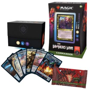 Magic: The Gathering The Brothers’ War Retro-Frame Commander Deck - Urza's Iron Alliance (White-Blue-Black) + Collector Booster Sample Pack