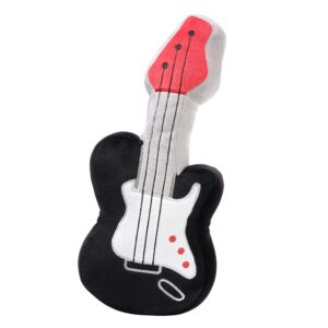 lambs & ivy rock star plush guitar instrument stuffed toy - gray/black