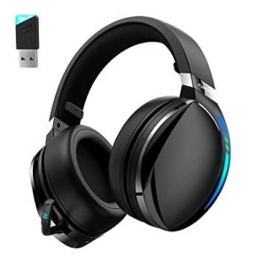 Wireless Gaming Headphones for All Kinds of Games, 30 Hours Playtime, Low Latency, Over-Ear Noise Cancelling Bluetooth Gaming Headphones with Dual Microphones, 3D Surround Sound, RGB Lighting