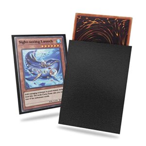 black yu-gi-oh card sleeve 200 pack, japanese small card sleeves 62x89mm, back textured perfect shuffling, protect your japanese sized trading cards kpop photocard never tear