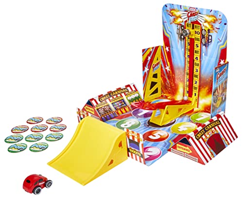 Little Tikes Crazy Fast Flip & Fly Carnival Playset with One Exclusive Pullback Toy Car Vehicle, Goes up to 50ft!