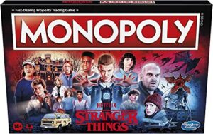 monopoly: netflix stranger things edition board game for adults and teens ages 14+, game for 2-6 players, inspired by stranger things season 4, multicolor