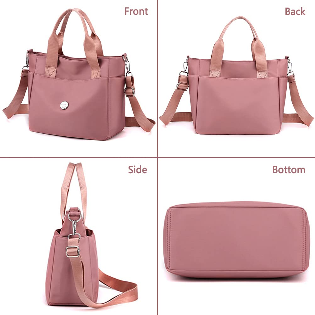 Small Nylon Cross Body Bag Purses for Women Tote Satchel Waterproof Crossbody Handbag Cute Purple Purse with Zipper Pocket Travel Messenger Women's Over the Shoulder Bag Ladies Casual Hand Bags Trendy