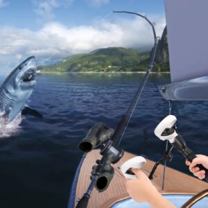 fishing in vr oculus quest 2 bait gameplay catching fish real vr fishing real feel virtual reality indoor fishing simulator fishing rod