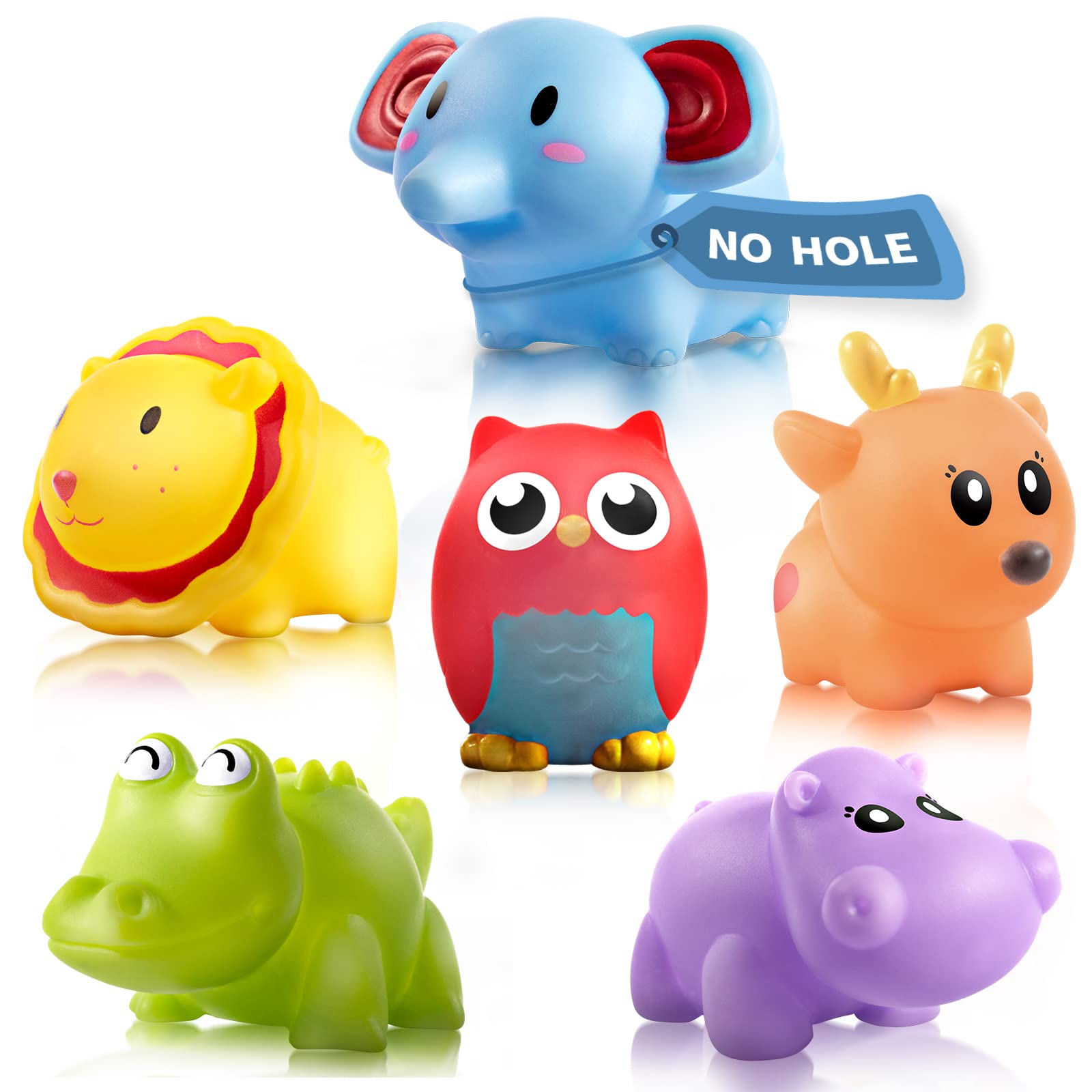 Hely Cancy Infant Bath Toys for 18 Months - No Hole Animal Bathtub Toys, Baby Bath Tub Toys