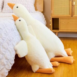 MDXMY 51.2" Goose Stuffed Animal White Swan Throw Plush Pillow Super Soft Sleeping Pillow(Down White, 51.2"