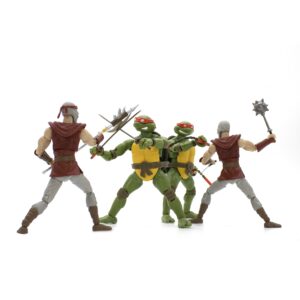 THE LOYAL SUBJECTS Teenage Mutant Ninja Turtles BST AXN Foot Soldiers and Michelangelo + Leonardo Comic Inspired Combo 4-Pack – Diamond PX 40th Anniversary Exclusive (BATMNTMRG4PK02)