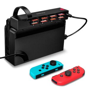 park sung switch game switcher, switch game card reader, 8-in-1 game cards holder, quick switching adapters for switch/switch oled (4 for game+4 for storage)