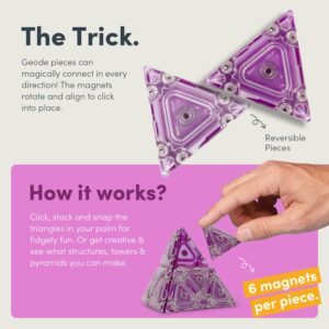 Speks Geode Pyramid 12-Piece Building Set - Quartz - Fun Desk Toy for Adults