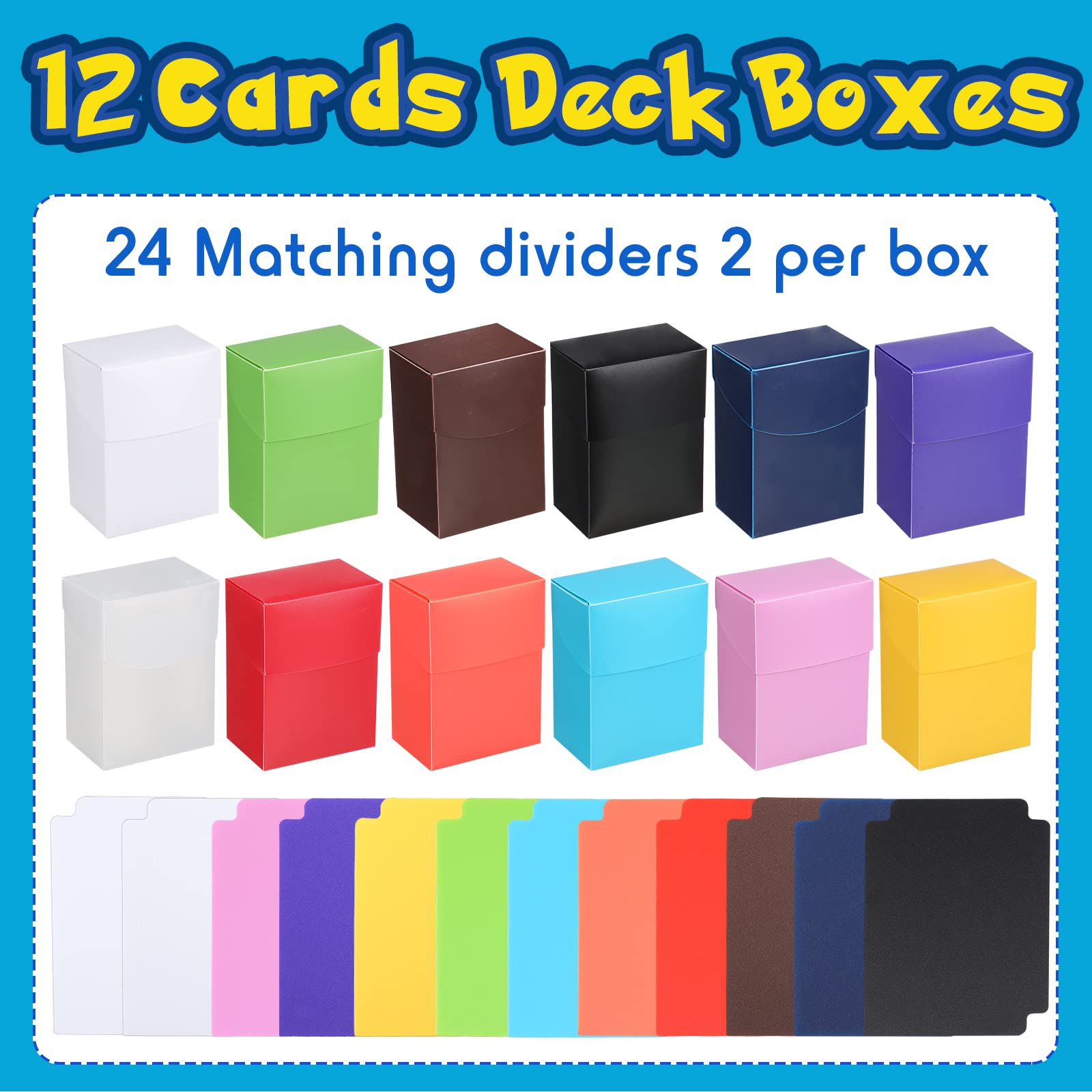 Leyndo TCG Deck Cards Boxes, Large Capacity with Dividers, Fits 80+ Cards Trading Card Games Storage Organizer Cases for Trading Card Games, Sports and Game Cards, Fit for Standard Cards (12)