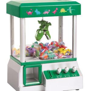 Kovot Mini Arcade Claw Grabber Machine - Candy Machine for Kids- Retro Carnival Music - Best Birthday Gift Game. Use Gumballs, Toys, or Small Prizes - includes 4 small dinosaur toys