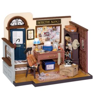 robotime diy miniature house kit - 1:20 scale dollhouse room kit with led light - mini house kit with furniture best birthday gift