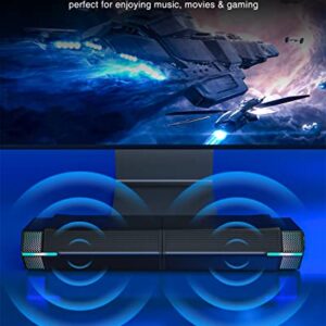 Jeecoo M20 Bluetooth Computer Speakers for PC Desktop Monitor, Gaming PC Sound Bar - Wired USB-Powered, Superb Stereo Sound, with LED Lighting - Combine/Separate to Customize Your Desk