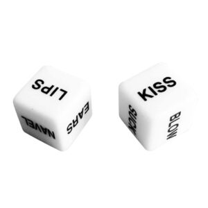 1 pair couples dice, 0.63 x 0.63 x 0.63 inch funny romantic sport dice naughty dice novelty gift for valentines day, honeymoon, bacherette party, newlyweds, wedding anniversary (white and white)