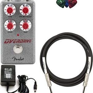 Fender Hammertone Overdrive Bundle with Power Supply, Instrument Cable, and Picks