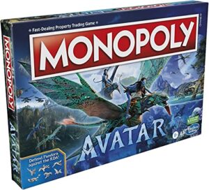 monopoly avatar edition board game for 2-6 players, family game for ages 8 and up. defend pandora against the rda!