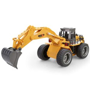 QIYHBVR 6-Channel Remote Control Digger,Toy Digger Remote Control Digger Excavator Toys,Engineering Sand Digger Construction Vehicle Toy RC Excavator Toy Cars for Kids