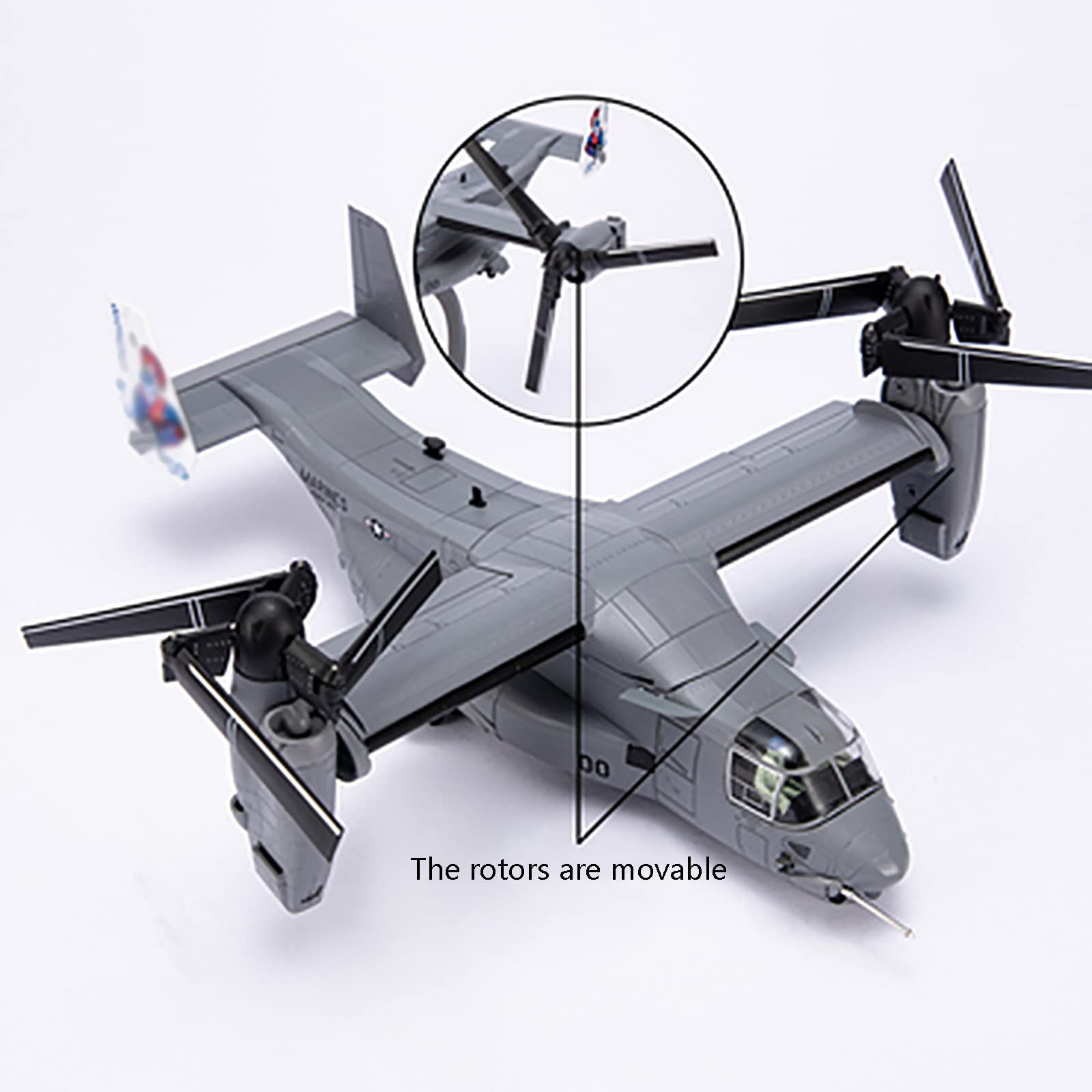 HZDJS V 22 Osprey Model Military Helicopter Tilt-Rotor Transport Helicopter Amphibious Attack Fighter Aircraft Model Toy Ornaments Foldable,1:72 Military Airplane