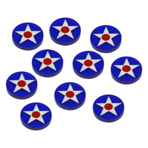 litko world war two miniature wargames national faction token game pieces compatible with bolt action (10) (pacific theater american pre-war roundel)