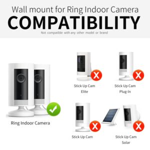 Strong Adhesive Wall Mount for Ring Indoor Cam(2nd Gen and 1st Gen),Two Ways Easy Installation, No Drilling or Screw Secured Fixed (Ring Indoor Cam is not Included)