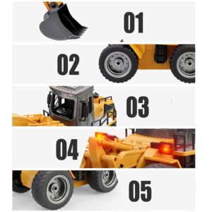 QIYHBVR 6-Channel Remote Control Digger,Toy Digger Remote Control Digger Excavator Toys,Engineering Sand Digger Construction Vehicle Toy RC Excavator Toy Cars for Kids